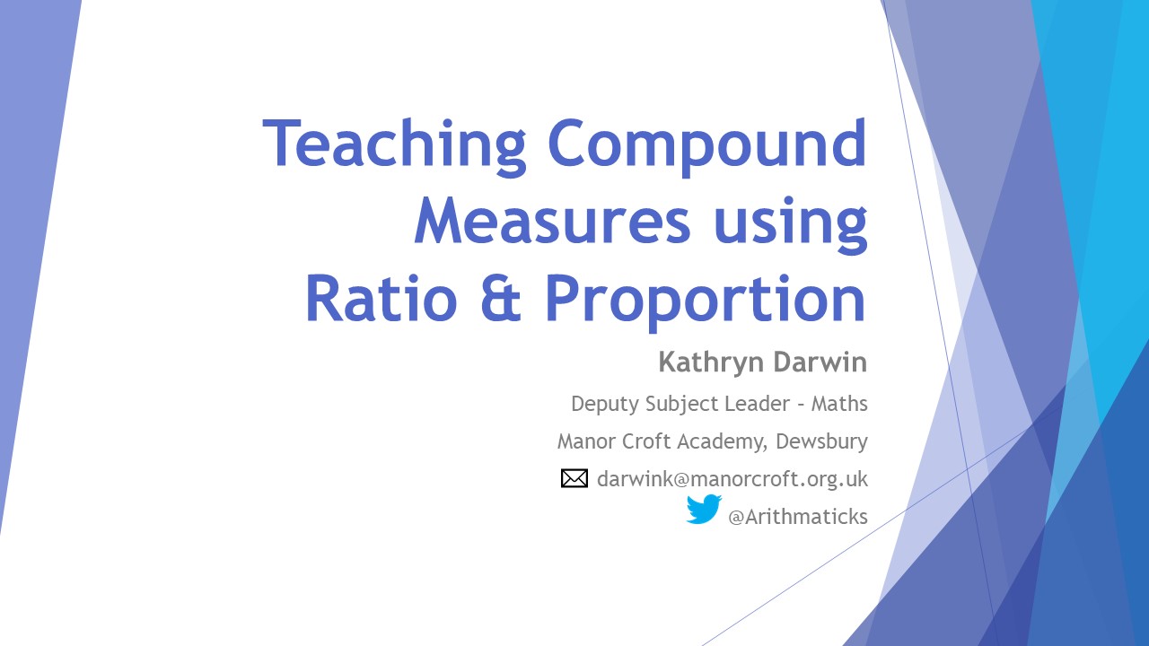 MathsConf24 – Teaching Compound Measures with Ratio and Proportion ...